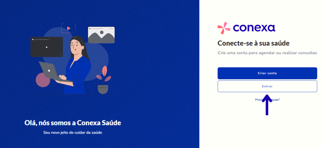Como fazer login no meu perfil particular? – Conexa Saúde