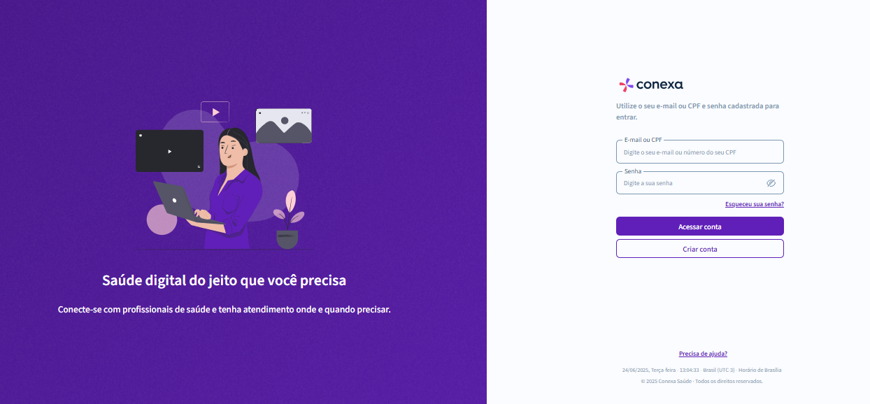1. Login e Ativação – Conexa Saúde